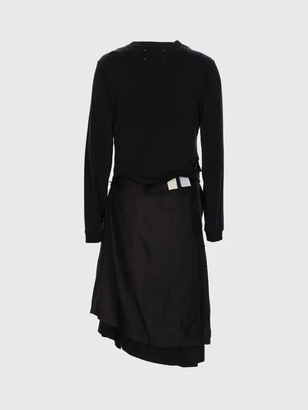 MAISON MARGIELA Asymmetric Midi Dress In Cupro With Four Stitches