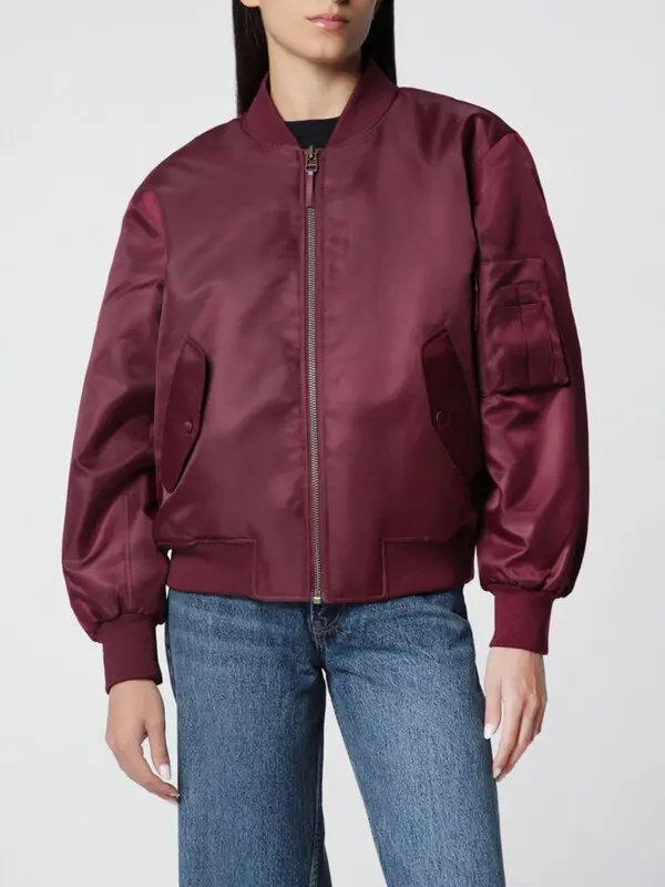 ANINE BING Leon Relaxed Fit Bomber Jacket In Polyester - Violet