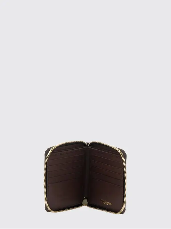 Dragon Diffusion Woven Leather Bifold Zip-around Wallet - Brown
