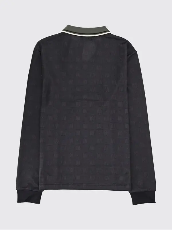 Fred Perry Long-sleeve V-neck Cotton-blend Polo With Embroidered Logo