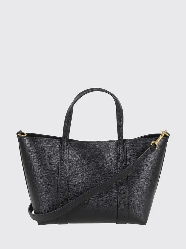 Mulberry Bayswater Mini Tote Bag In Grained Calf Leather With Removable Strap - Black