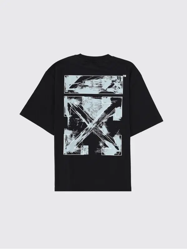 Off-White Cotton T-shirt With Contrasting Arrow Logo On The Back