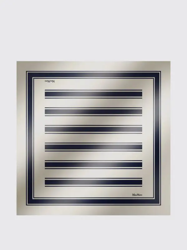 Max Mara Striped Silk Square Scarf With Contrast Trim