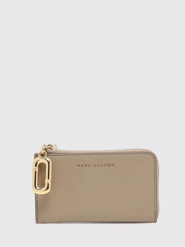 Marc Jacobs Leather Card Holder With A Zip Closure And Four Card Slots