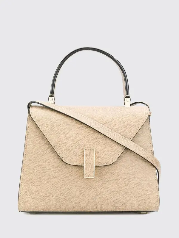 VALEXTRA Iside Mini Grained Calfskin Handbag With Shoulder Strap - Beige