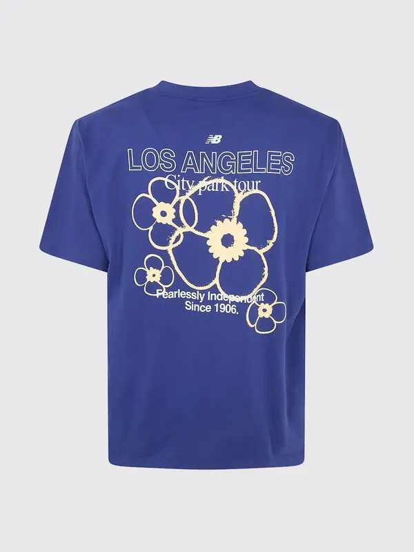 NEW BALANCE Crew Neck T-shirt In Cotton-blend With Graphic Print And Contrast Logo
