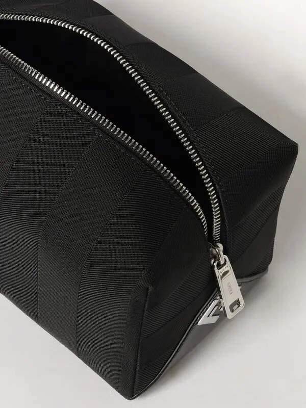 Fendi Lui Travel Beauty Case In Fabric With Ff Monogram And Leather Handle - Black