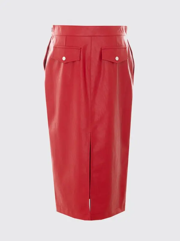 Pinko High-waisted Slim Fit Faux Leather Midi Pencil Skirt