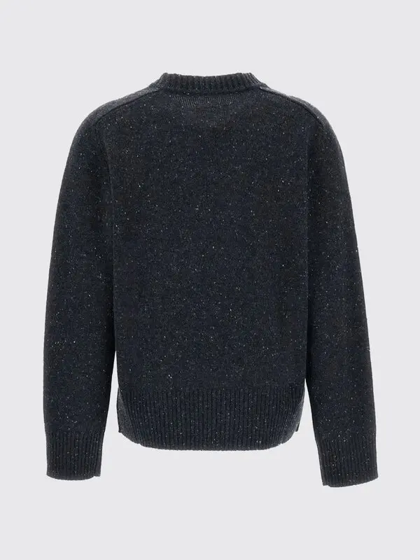 Loulou De Saison Crewneck Sweater In Pure Cashmere With Ribbed Trims - Grey