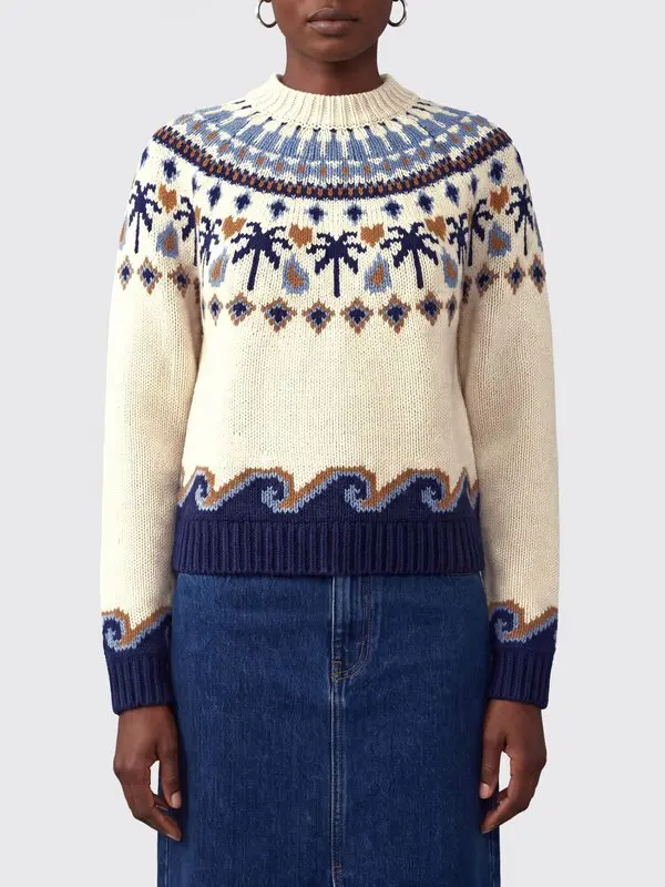 Alanui Virgin Wool Crewneck Sweater With Ethnic Jacquard Motif - Multicolor