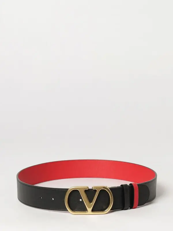 Valentino Garavani Vlogo Signature Reversible Belt In Smooth Calf Leather 4 Cm - Black