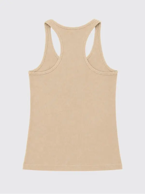 ICON DENIM LOS ANGELES Ribbed Jersey Tank Top With Thin Straps - Sand