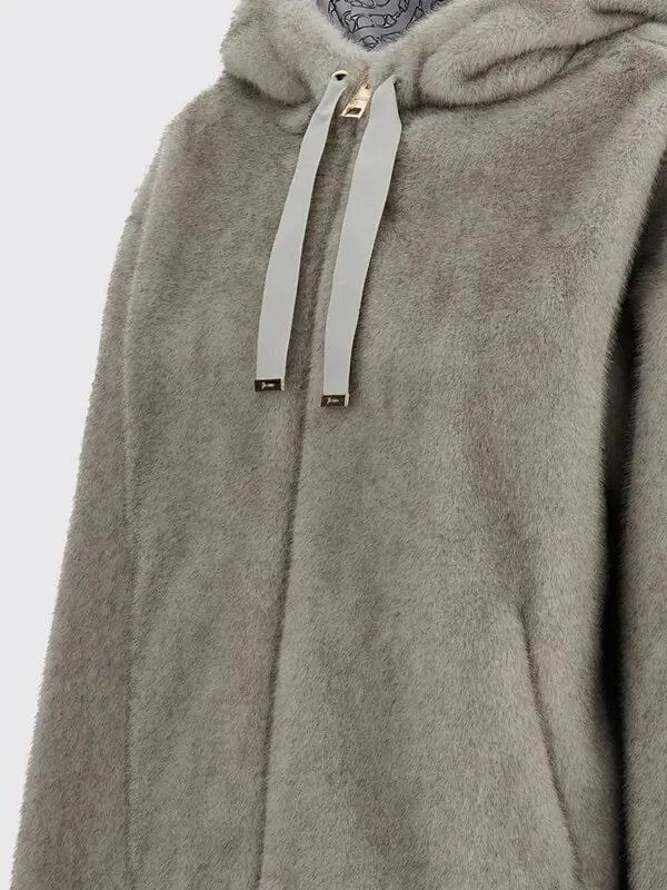 Herno Hooded Faux-fur Zip-up Jacket - Grey