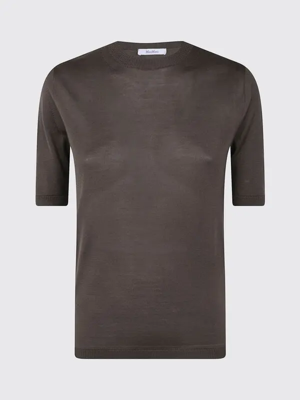 Max Mara Short-sleeved Silk And Cashmere Knit Top - Green