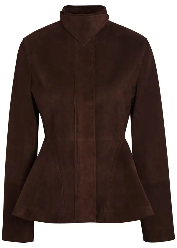 Alaïa Peplum Suede Jacket