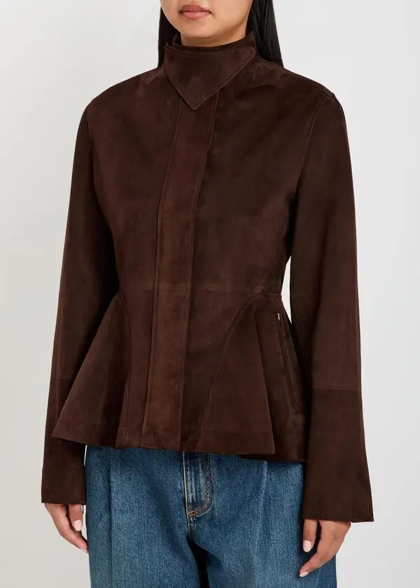 Alaïa Peplum Suede Jacket