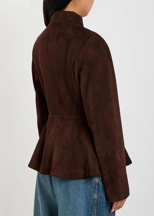 Alaïa Peplum Suede Jacket