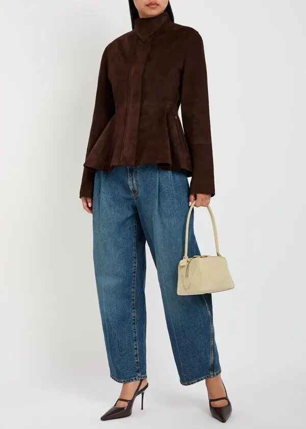Alaïa Peplum Suede Jacket