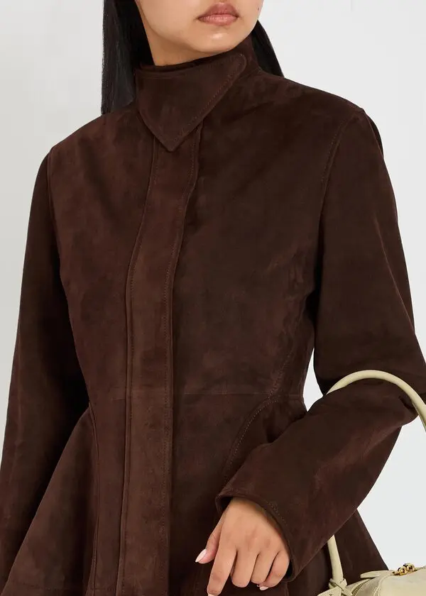 Alaïa Peplum Suede Jacket