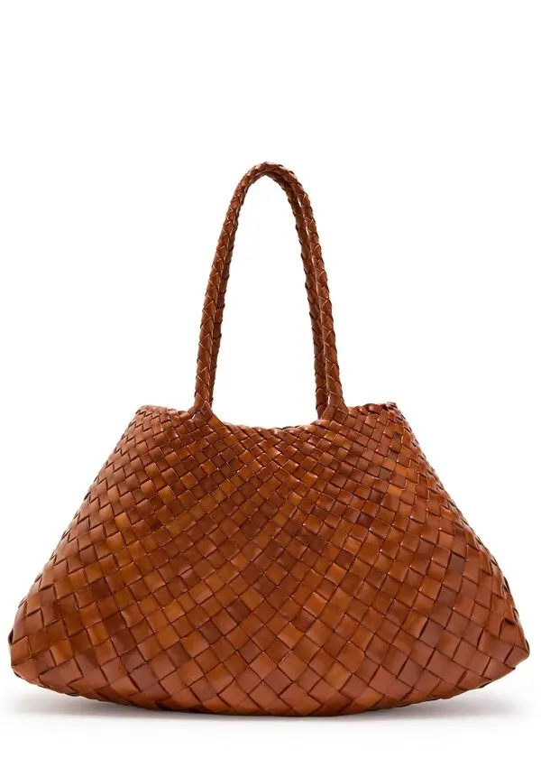 Dragon Diffusion Santa Croce Big Woven Leather Tote Bag