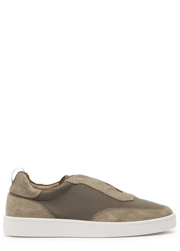AURELIEN Panelled Suede And Technical Fabric Sneakers