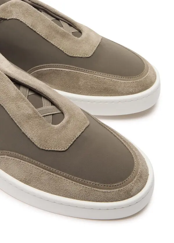 AURELIEN Panelled Suede And Technical Fabric Sneakers