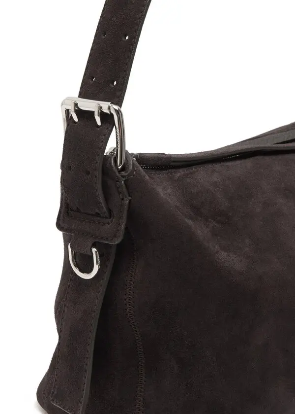 LEMAIRE Belted Baguette Suede Shoulder Bag
