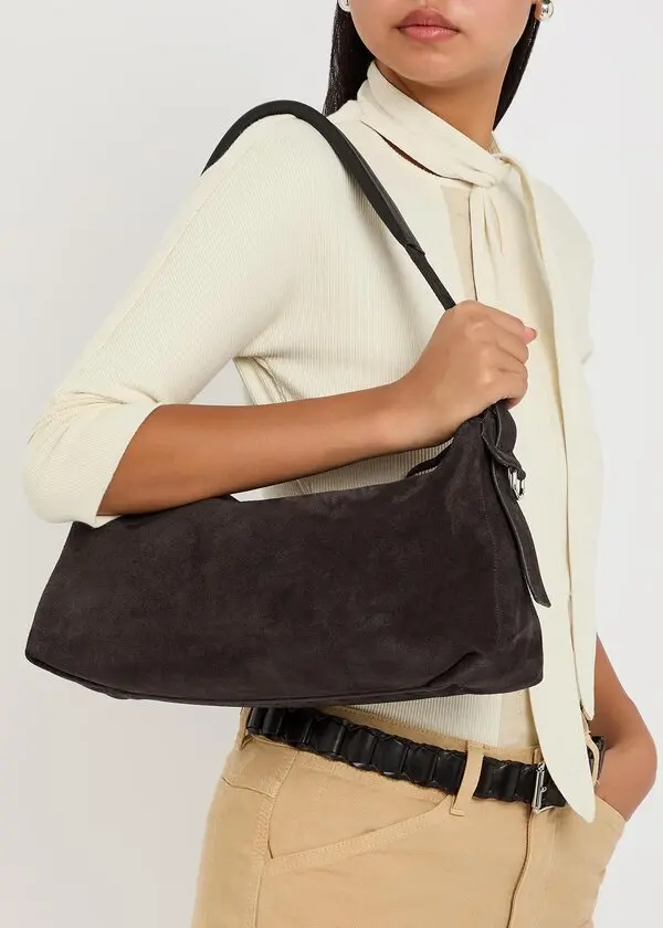 LEMAIRE Belted Baguette Suede Shoulder Bag