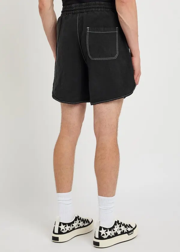 Amiri Contrast-stitch Linen-blend Shorts
