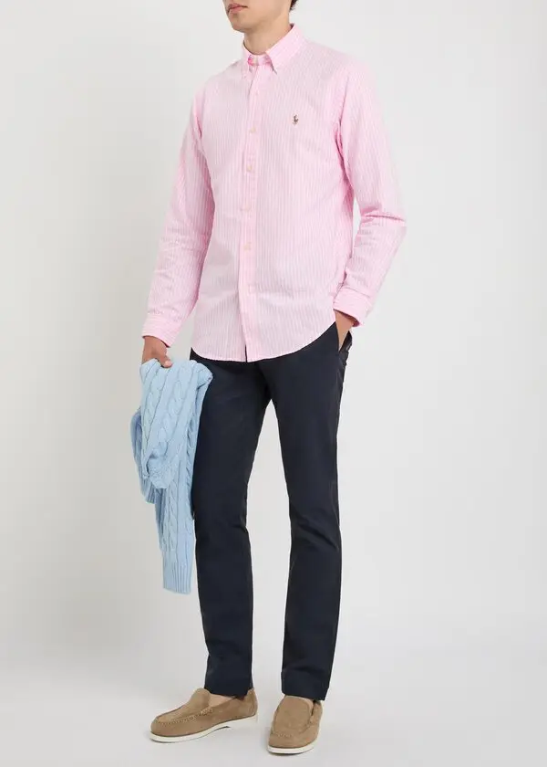Polo Ralph Lauren Slim Tapered-leg Stretch-cotton Chino Trousers - Navy