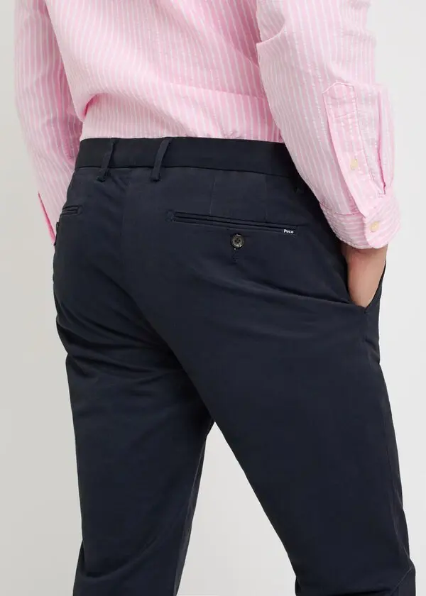 Polo Ralph Lauren Slim Tapered-leg Stretch-cotton Chino Trousers - Navy