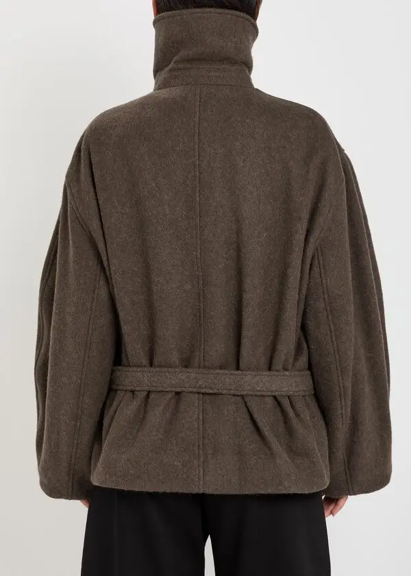LEMAIRE Double-breasted Belted Wool-blend Wrap Coat