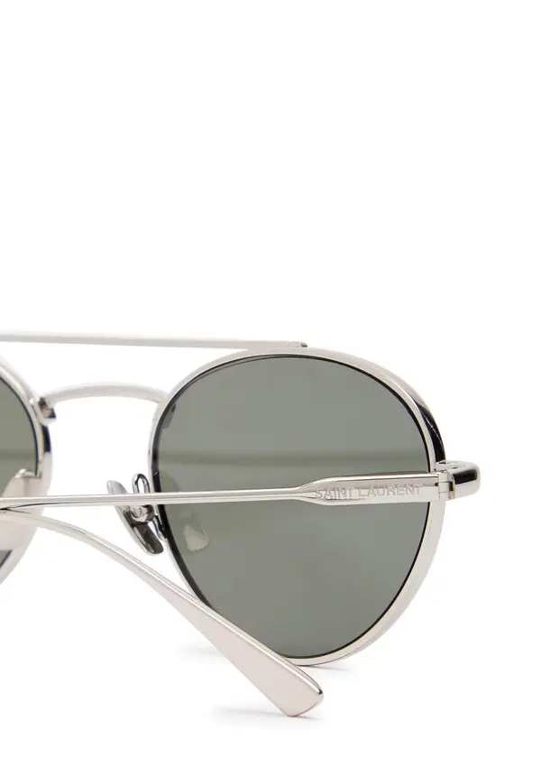 Saint Laurent Round-frame Metal Sunglasses