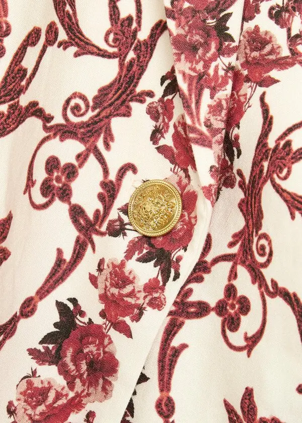 Alice + Olivia Macey Printed Linen-blend Blazer