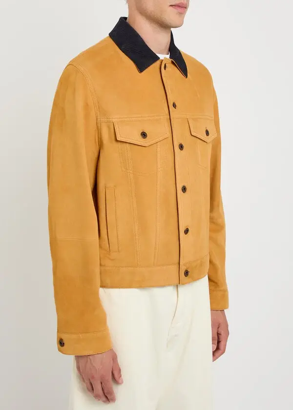 Loewe Corduroy-collar Suede Jacket
