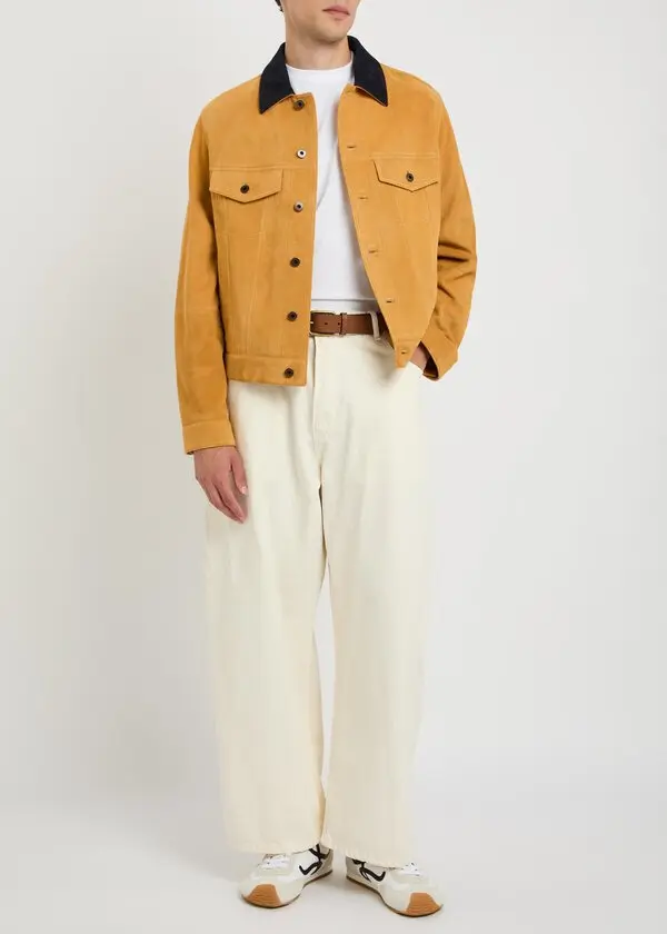 Loewe Corduroy-collar Suede Jacket