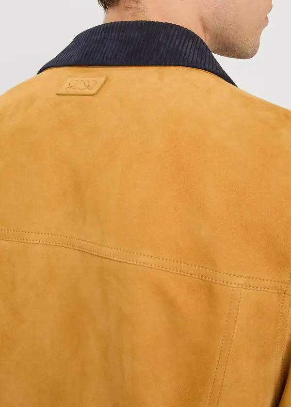 Loewe Corduroy-collar Suede Jacket