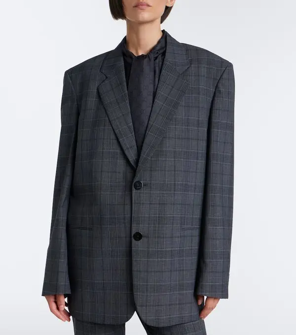 Gucci Oversized Checked Wool Blazer