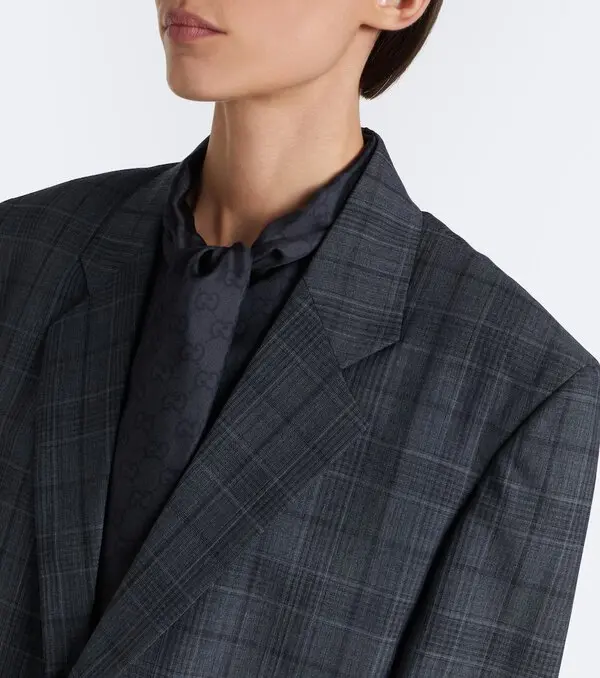 Gucci Oversized Checked Wool Blazer