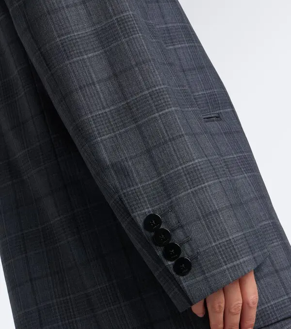Gucci Oversized Checked Wool Blazer