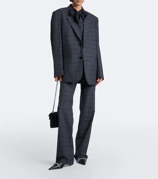 Gucci Oversized Checked Wool Blazer