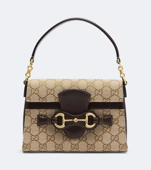 Gucci Horsebit Small Gg Canvas Top-handle Bag