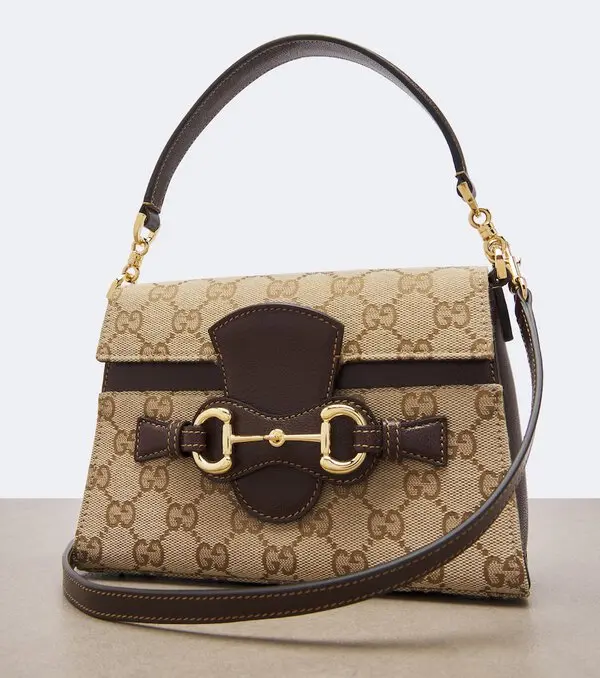 Gucci Horsebit Small Gg Canvas Top-handle Bag