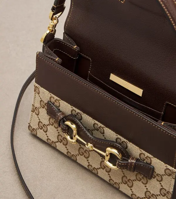 Gucci Horsebit Small Gg Canvas Top-handle Bag