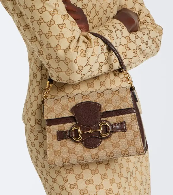 Gucci Horsebit Small Gg Canvas Top-handle Bag