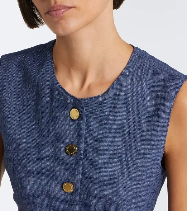 Carolina Herrera Sleeveless Vest In Linen, Wool, Silk, And Cashmere