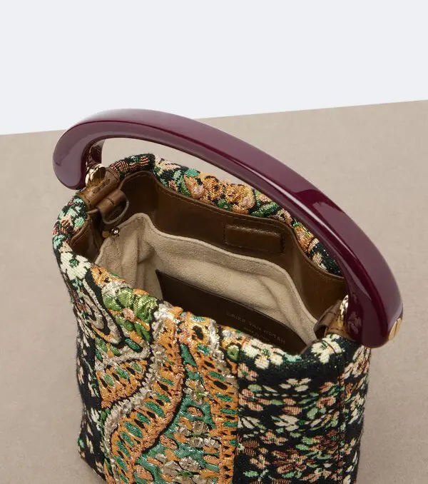 Dries Van Noten Micro Floral Jacquard Top-handle Bag