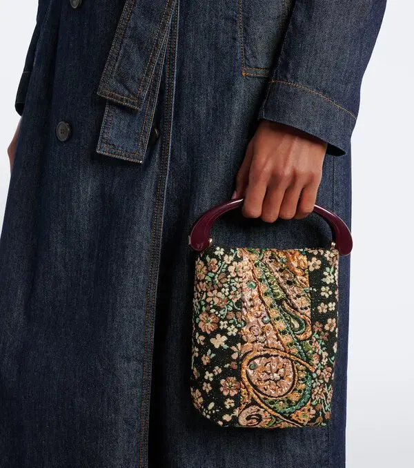 Dries Van Noten Micro Floral Jacquard Top-handle Bag