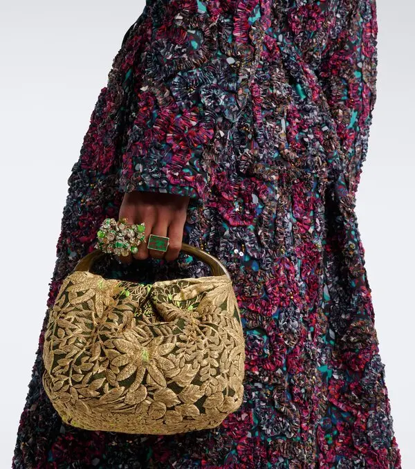 Dries Van Noten Floral Jacquard Top-handle Bag