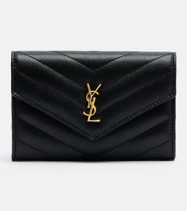 Saint Laurent Cassandre Matelasse Leather Wallet - Black